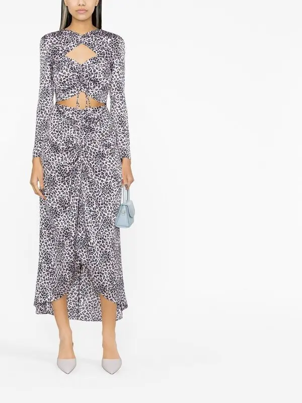Maje Leopard-print Cut-out Midi Dress