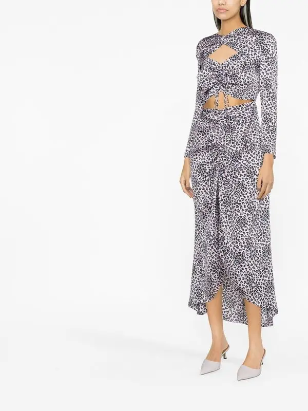 Maje Leopard-print Cut-out Midi Dress