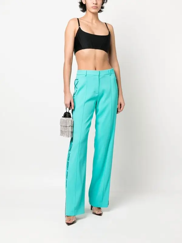 Giuseppe Di Morabito Lace-up Detail Straight-leg Trousers - Blue