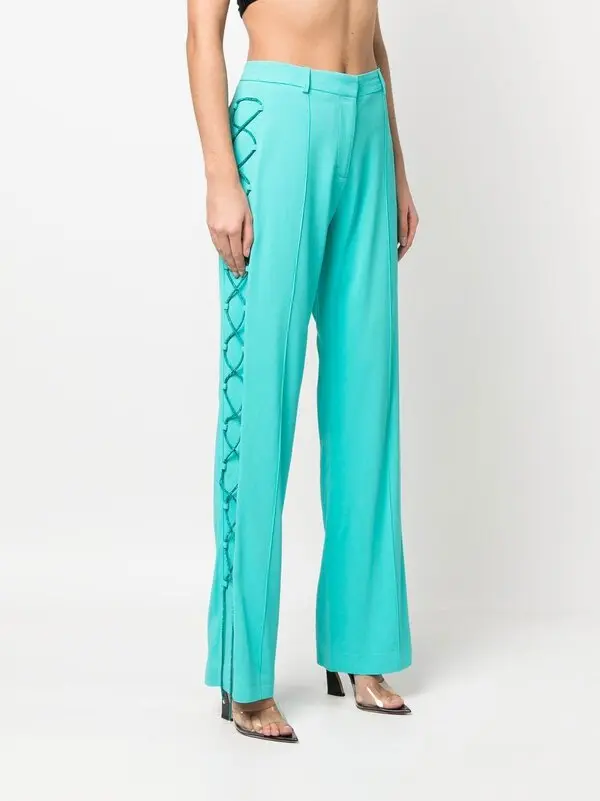 Giuseppe Di Morabito Lace-up Detail Straight-leg Trousers - Blue