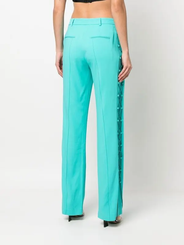 Giuseppe Di Morabito Lace-up Detail Straight-leg Trousers - Blue