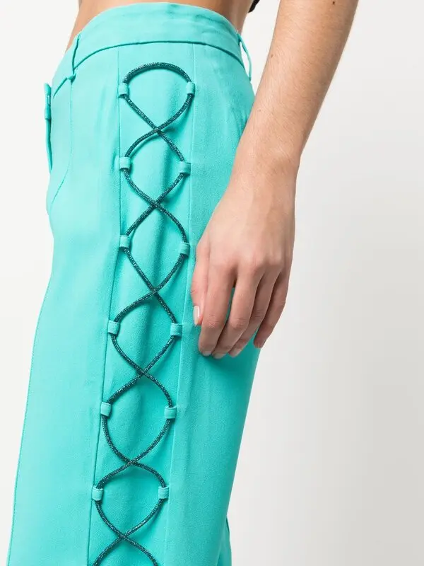 Giuseppe Di Morabito Lace-up Detail Straight-leg Trousers - Blue