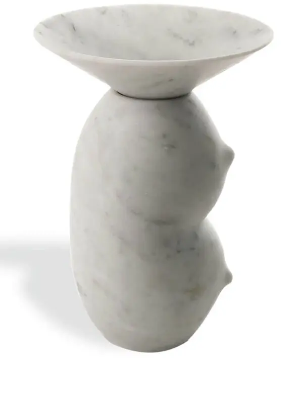 BLOC STUDIOS Clelia Sculpted Marble Vase - White