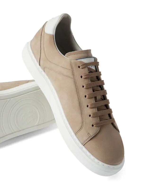 Brunello Cucinelli Suede Lace-up Sneakers - Brown