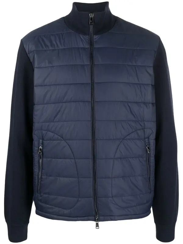 Ralph Lauren Purple Label Zip-front Padded-panel Sweater