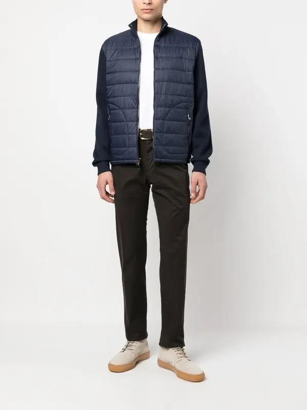 Ralph Lauren Purple Label Zip-front Padded-panel Sweater
