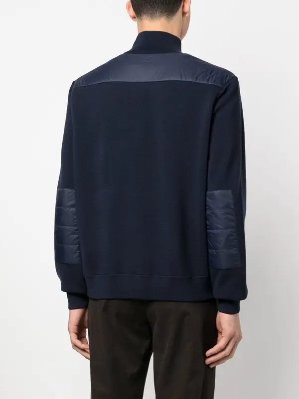 Ralph Lauren Purple Label Zip-front Padded-panel Sweater