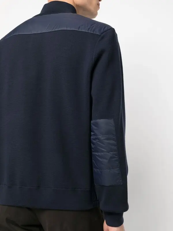 Ralph Lauren Purple Label Zip-front Padded-panel Sweater