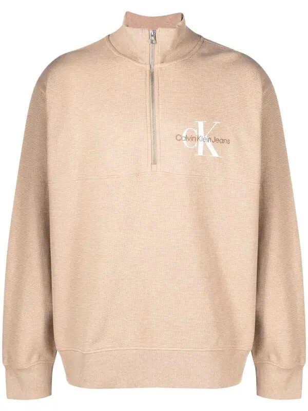 Calvin Klein Monologo Waffle High-neck Sweatshirt