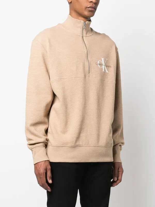 Calvin Klein Monologo Waffle High-neck Sweatshirt