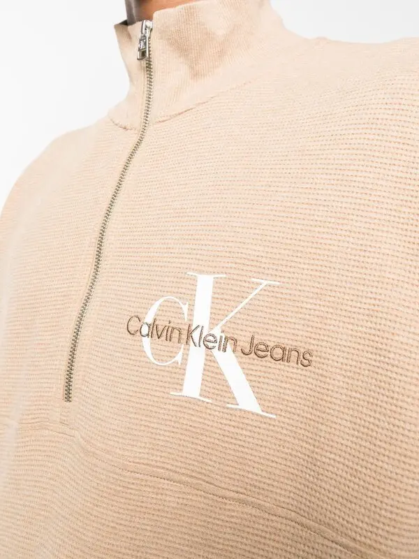 Calvin Klein Monologo Waffle High-neck Sweatshirt
