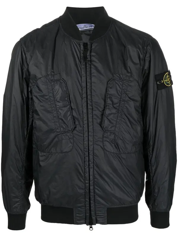 Stone Island Logo-patch Bomber Jacket - Black