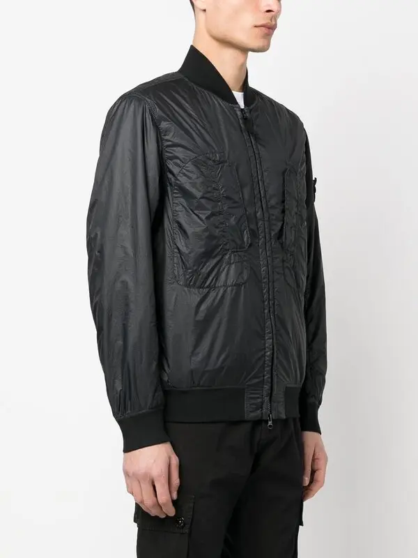 Stone Island Logo-patch Bomber Jacket - Black