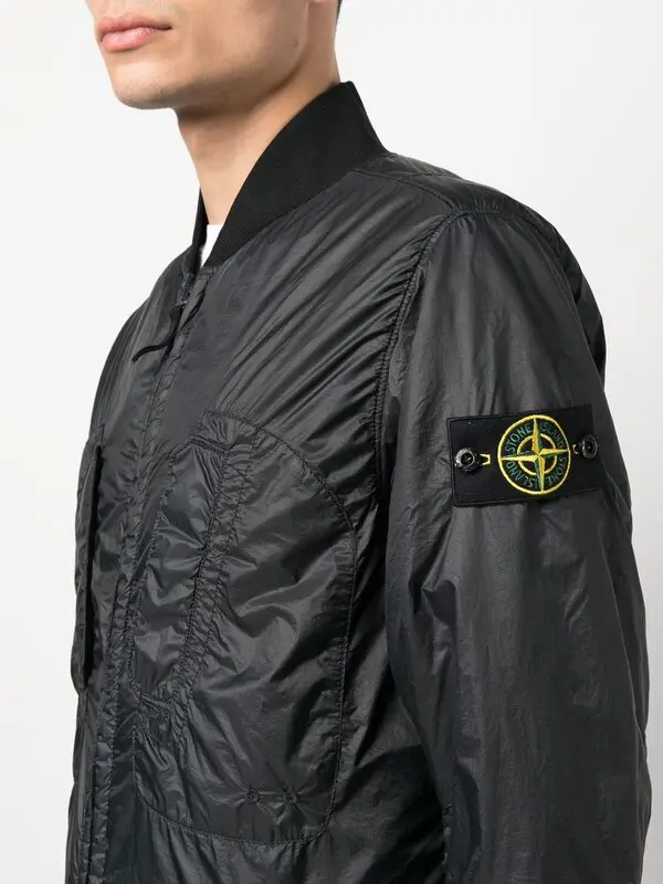 Stone Island Logo-patch Bomber Jacket - Black