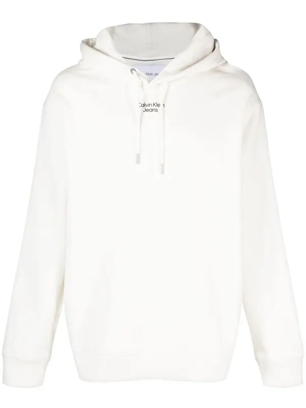 Calvin Klein Cotton Hoodie With Logo - White