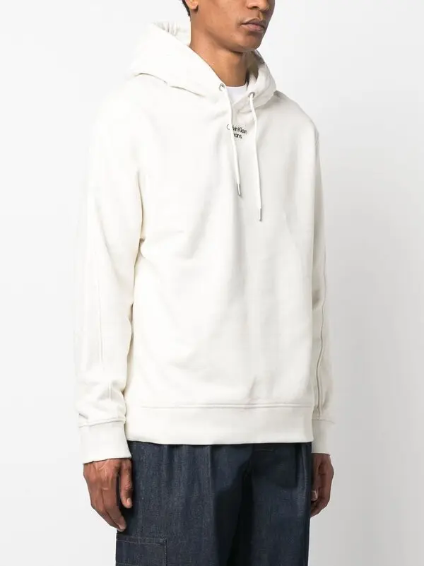 Calvin Klein Cotton Hoodie With Logo - White