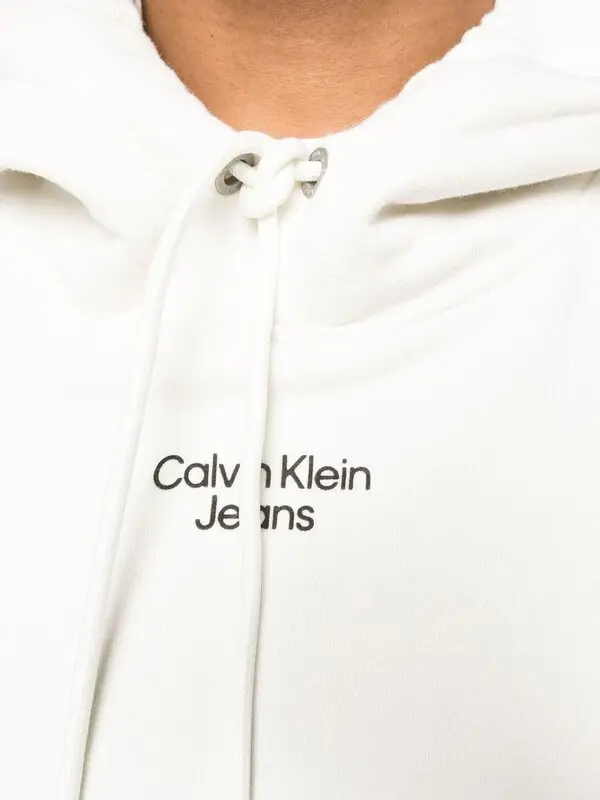 Calvin Klein Cotton Hoodie With Logo - White