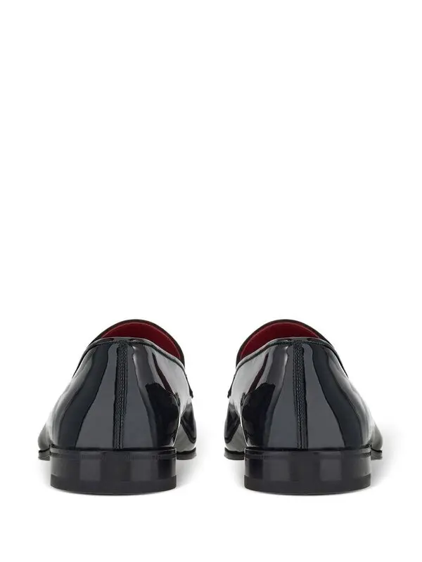 FERRAGAMO Gancini Plaque Leather Loafers