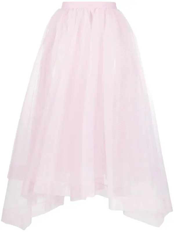 Alexander McQueen Tiered Tulle Asymmetric Skirt - Pink