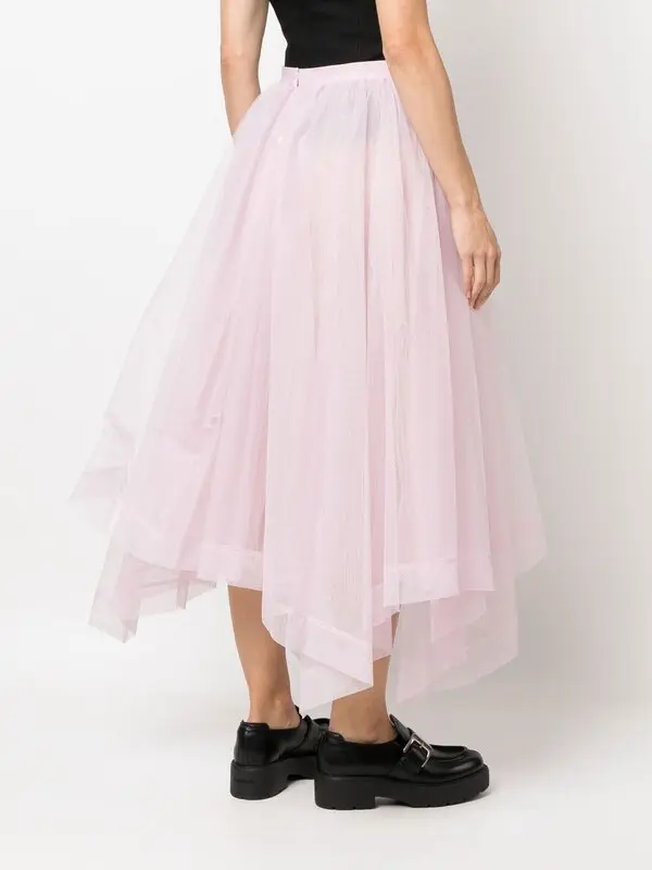 Alexander McQueen Tiered Tulle Asymmetric Skirt - Pink