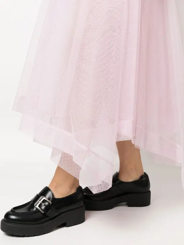 Alexander McQueen Tiered Tulle Asymmetric Skirt - Pink