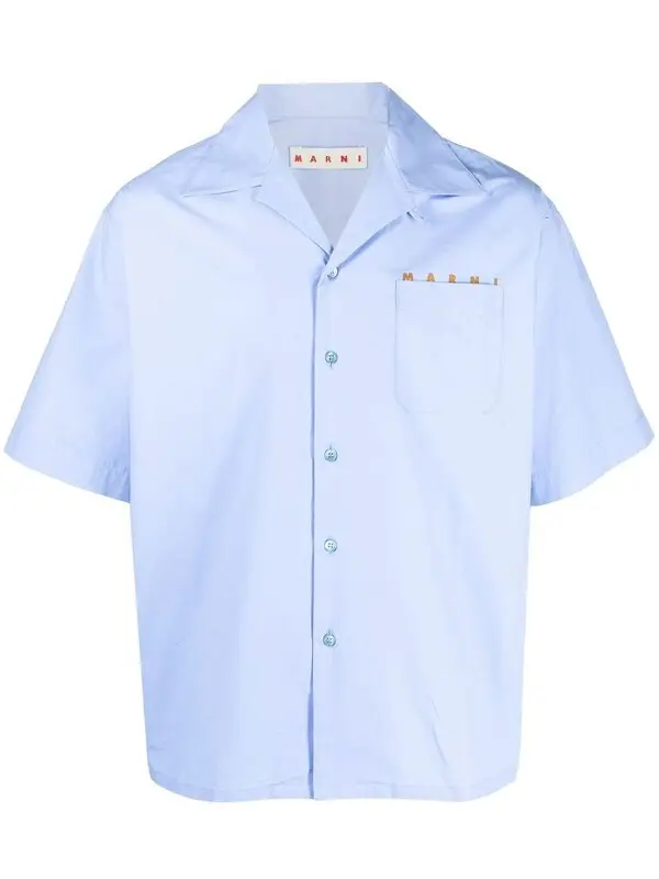 Marni Short-sleeve Cotton Shirt - Blue