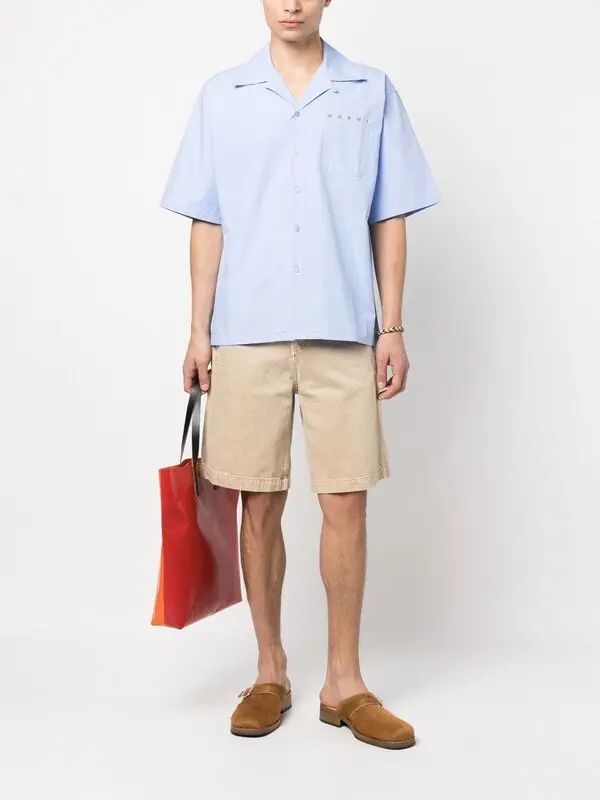 Marni Short-sleeve Cotton Shirt - Blue