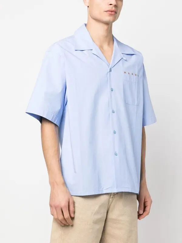 Marni Short-sleeve Cotton Shirt - Blue