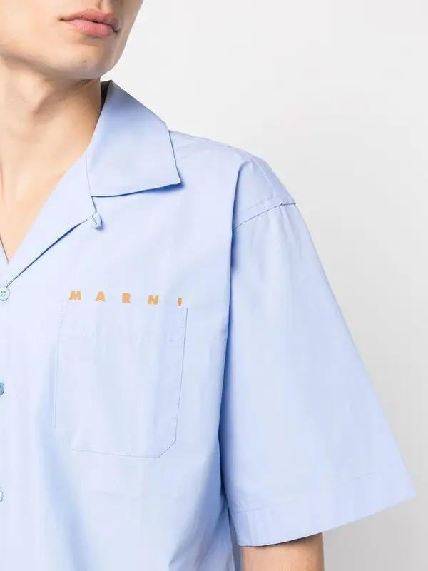 Marni Short-sleeve Cotton Shirt - Blue