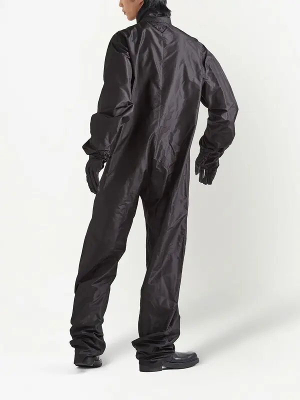 Prada Re-Nylon Long-Sleeve Jumpsuit - Black | Editorialist