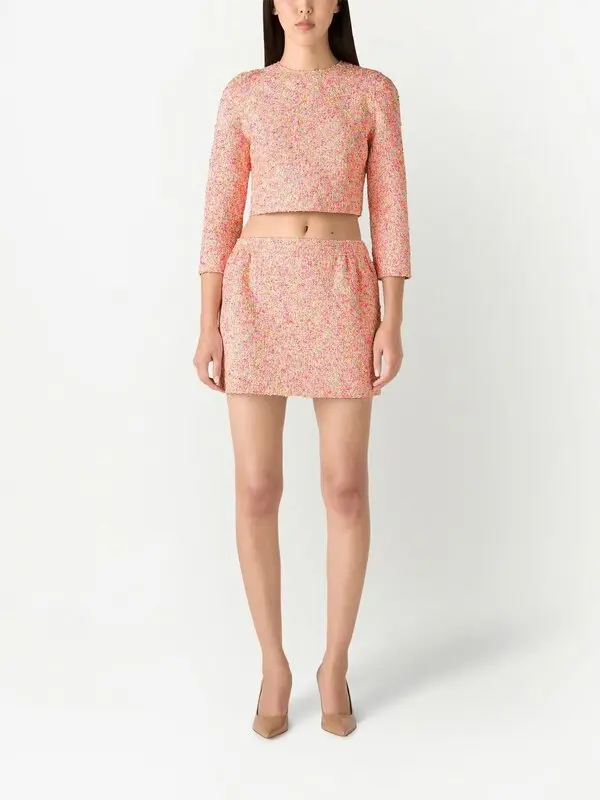 St. John Novelty Textured Tweed Top