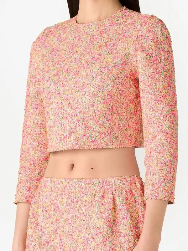 St. John Novelty Textured Tweed Top