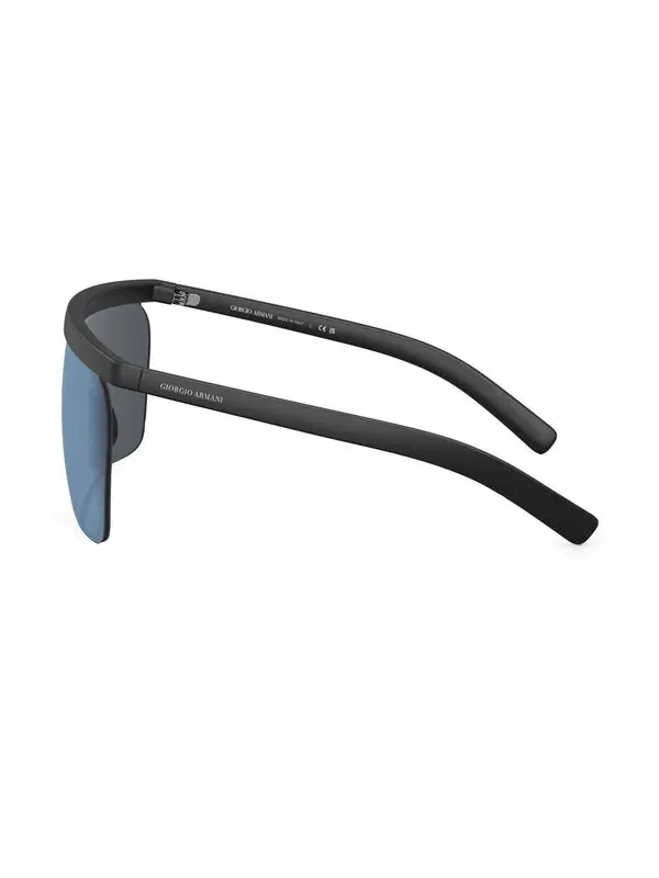 Giorgio Armani Logo-print Shield-frame Sunglasses - Black