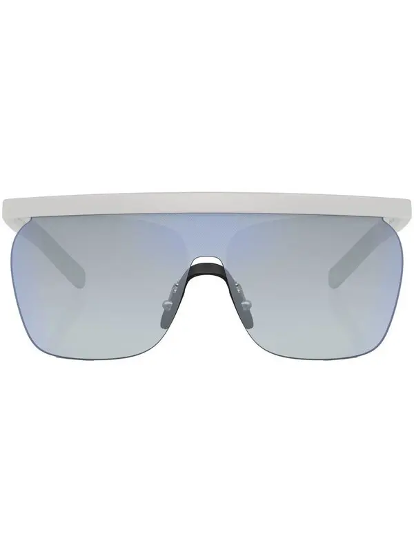 Giorgio Armani Logo-print Shield-frame Sunglasses - White