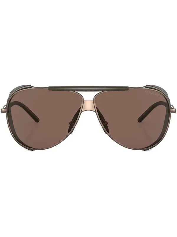 Giorgio Armani Double-bridge Aviator Sunglasses - Metallic