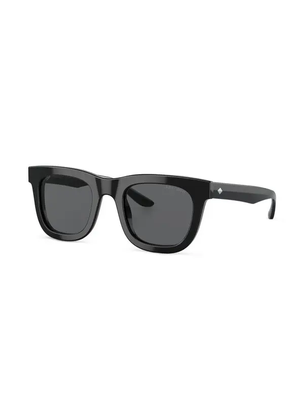 Giorgio Armani Logo-print Square-frame Sunglasses - Black