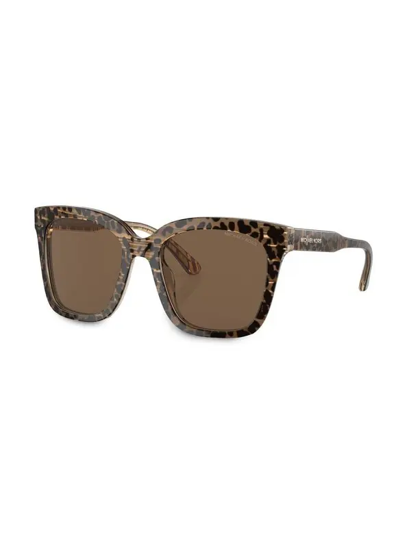 Michael Kors Leopard-print Square-frame Sunglasses