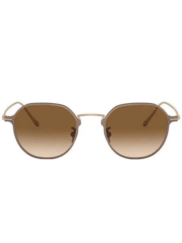 Giorgio Armani Logo-print Sunglasses - Metallic