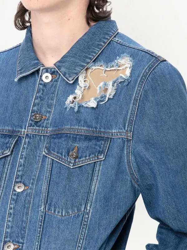 JW Anderson Distressed Denim Trucker Jacket - Blue