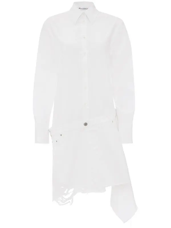 JW Anderson Distressed-finish Asymmetric Shirtdress