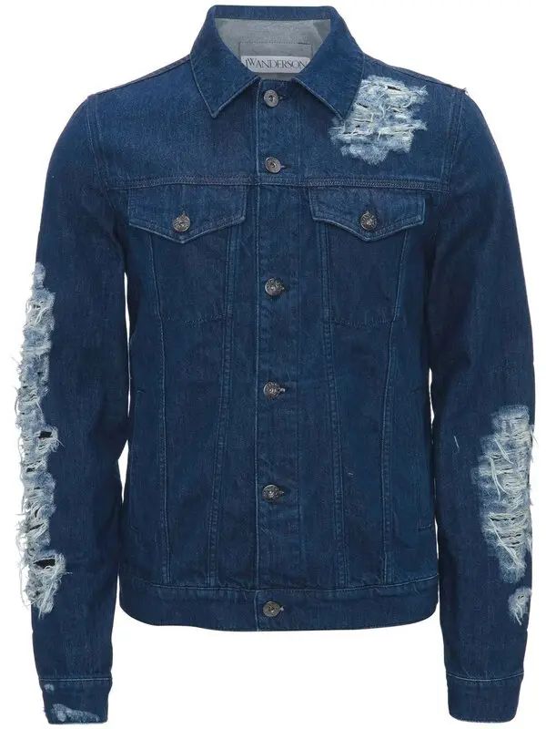 JW Anderson Distressed Denim Jacket - Blue