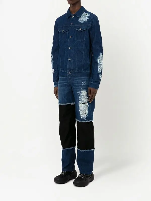 JW Anderson Distressed Denim Jacket - Blue