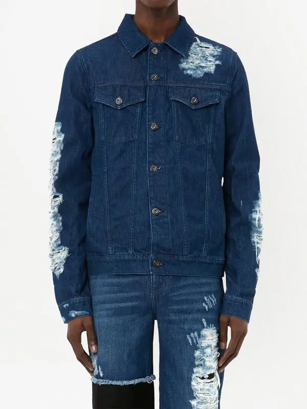 JW Anderson Distressed Denim Jacket - Blue