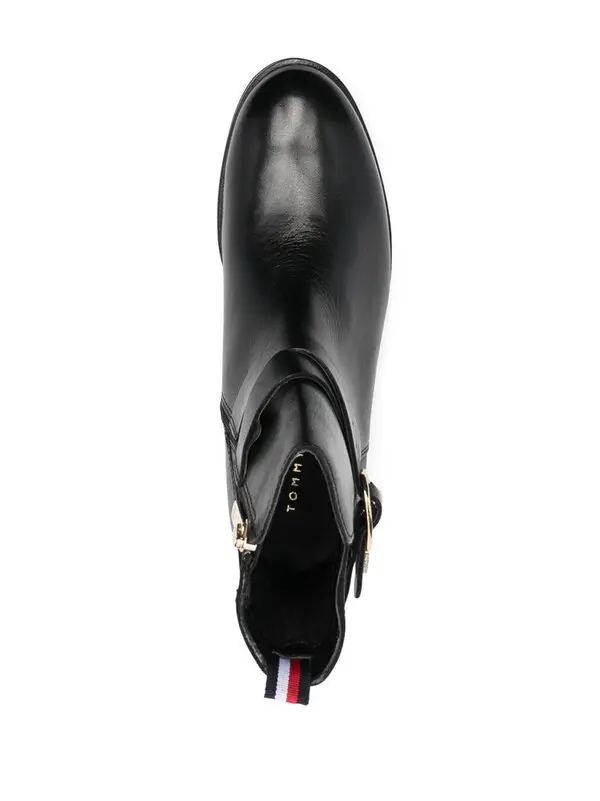 Tommy Hilfiger Buckle-detail Leather Ankle Boots