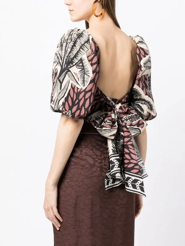 Johanna Ortiz Graphic-print Blouse - Black