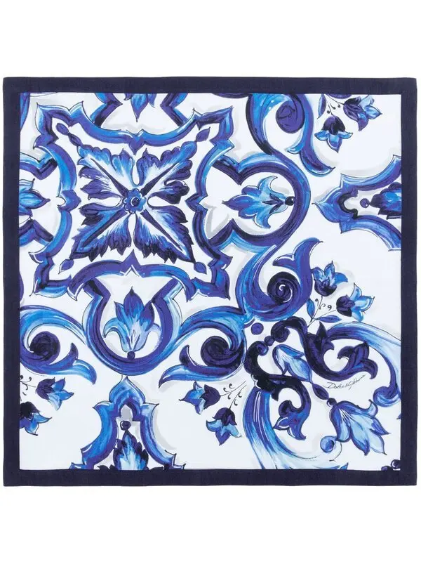 Dolce & Gabbana Set Of Two Linen Napkins - Blue
