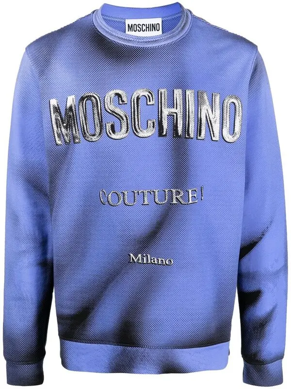 Moschino Print Crewneck Sweatshirt - Blue
