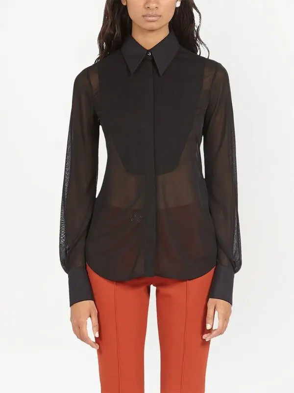 FERRAGAMO Semi-sheer Long-sleeve Blouse