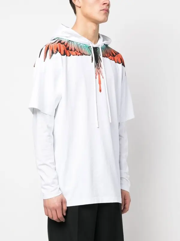 COUNTY OF MILAN Bird-print Layered Hoodie