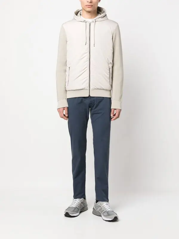 Herno Panelled Zipped Hooded Jacket - Neutrals